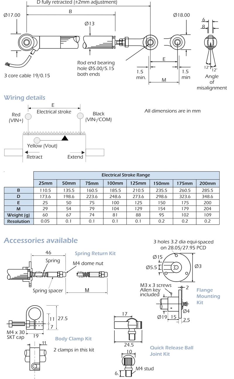 ️ PD13 Lineaire potentiometer Verplaatsings Transducers